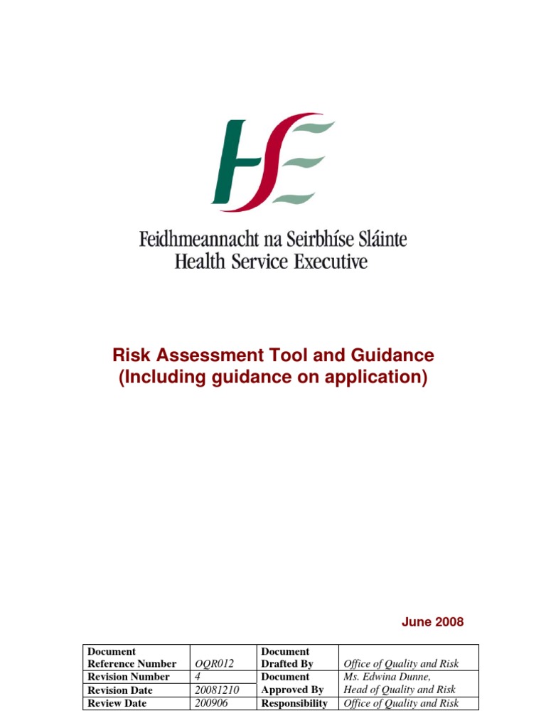 HSE Risk Assessment Tool and Guidance | PDF
