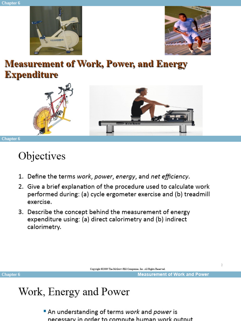 Lec 3 Measurement of Work Power and Energy Expenditure | PDF | Calorie ...