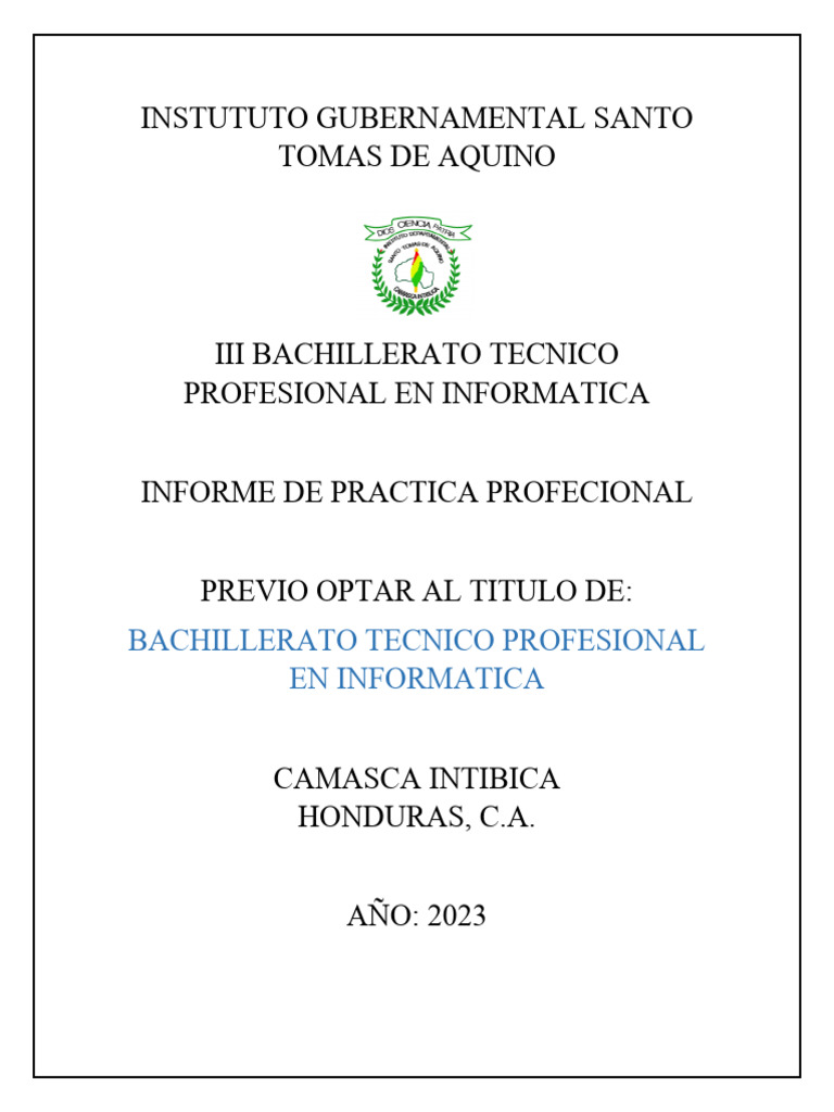 Informe Prácticas Informática 2023 Pdf Aprendizaje Enseñando