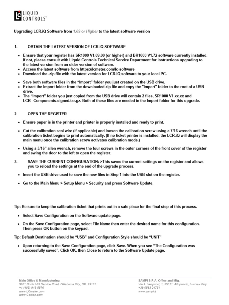 LCR - Iq Upgrade From 1.10 To 1.16 2023 Final | PDF | Computer File | Usb