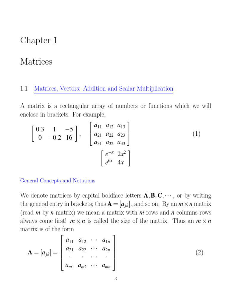 Chapter 1 | PDF | Matrix (Mathematics) | Mathematical Physics