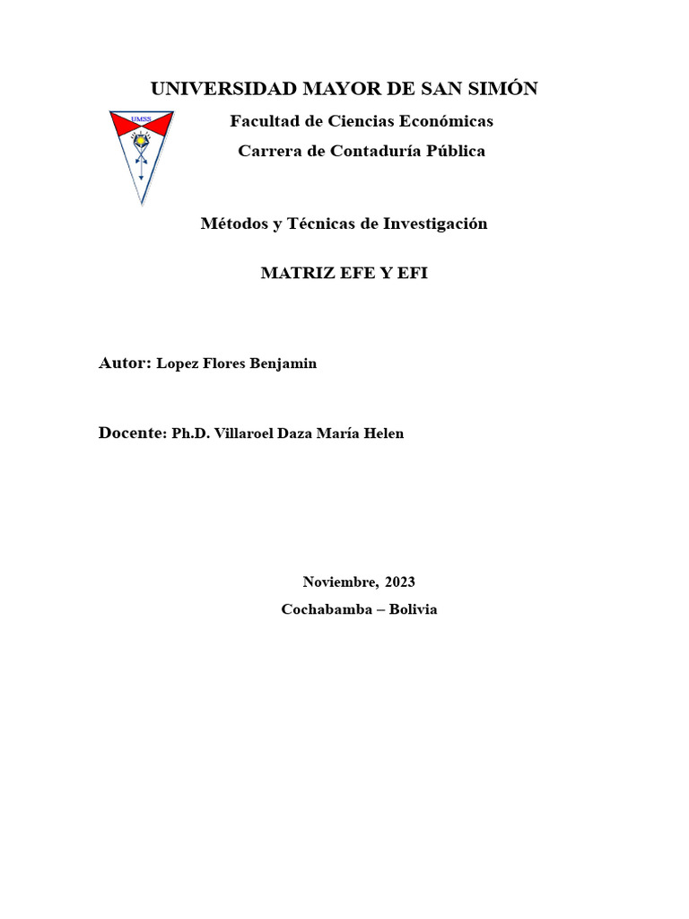 Matriz EFE Y EFI | PDF | Economias