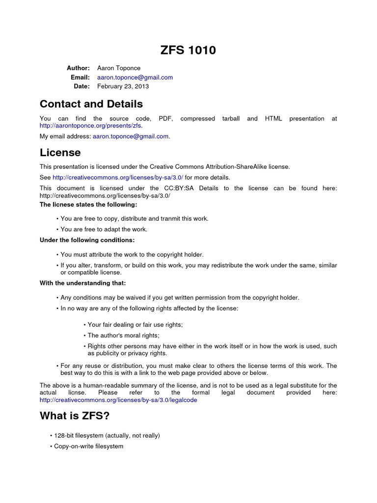 Zfs Aaron Toponce | PDF | File System | Solid State Drive