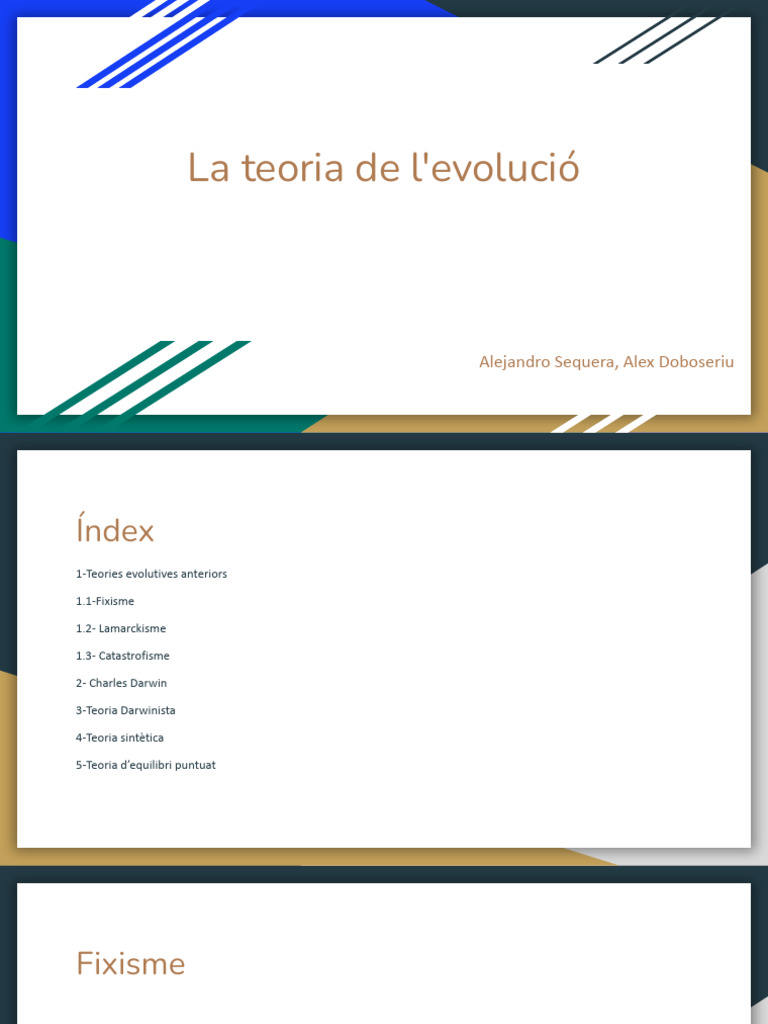 La Teoria de L'evolució: Alejandro Sequera, Alex Doboseriu | PDF