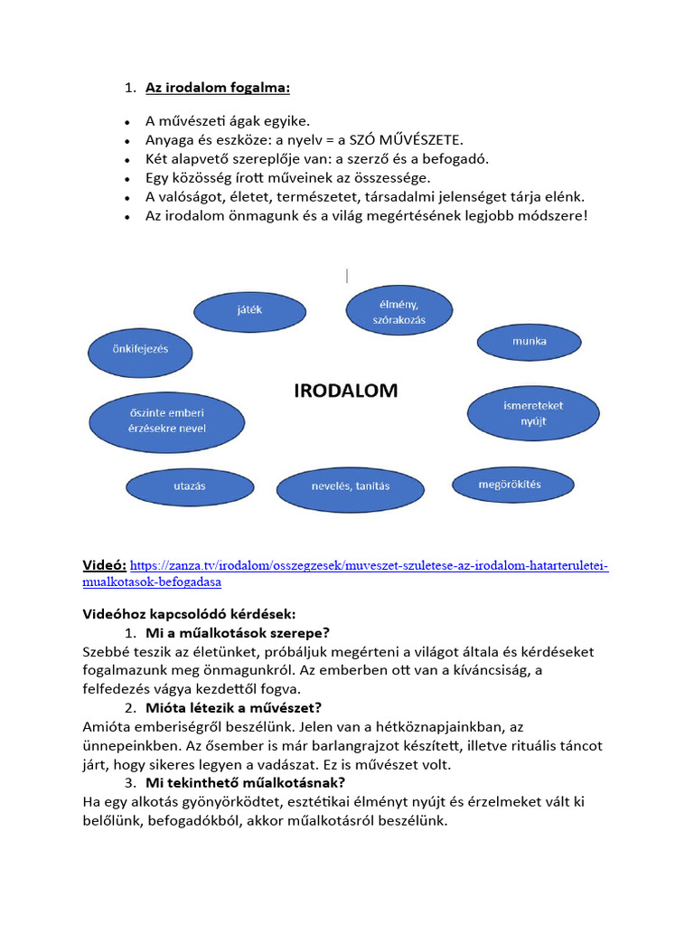 Irodalom FOGALMA | PDF
