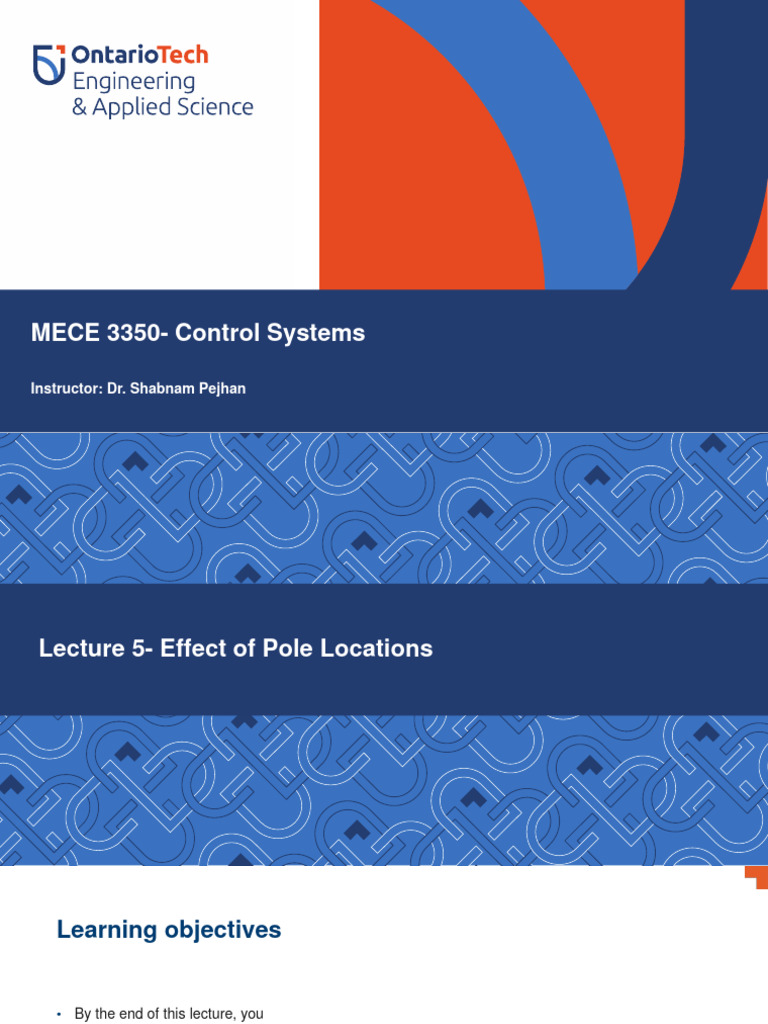 MECE 3350 - Control Systems - Lecture5 - C | PDF | Damping | Mathematics MECE 3350 - Control Systems - Lecture5 - C | PDF | Damping | Mathematics