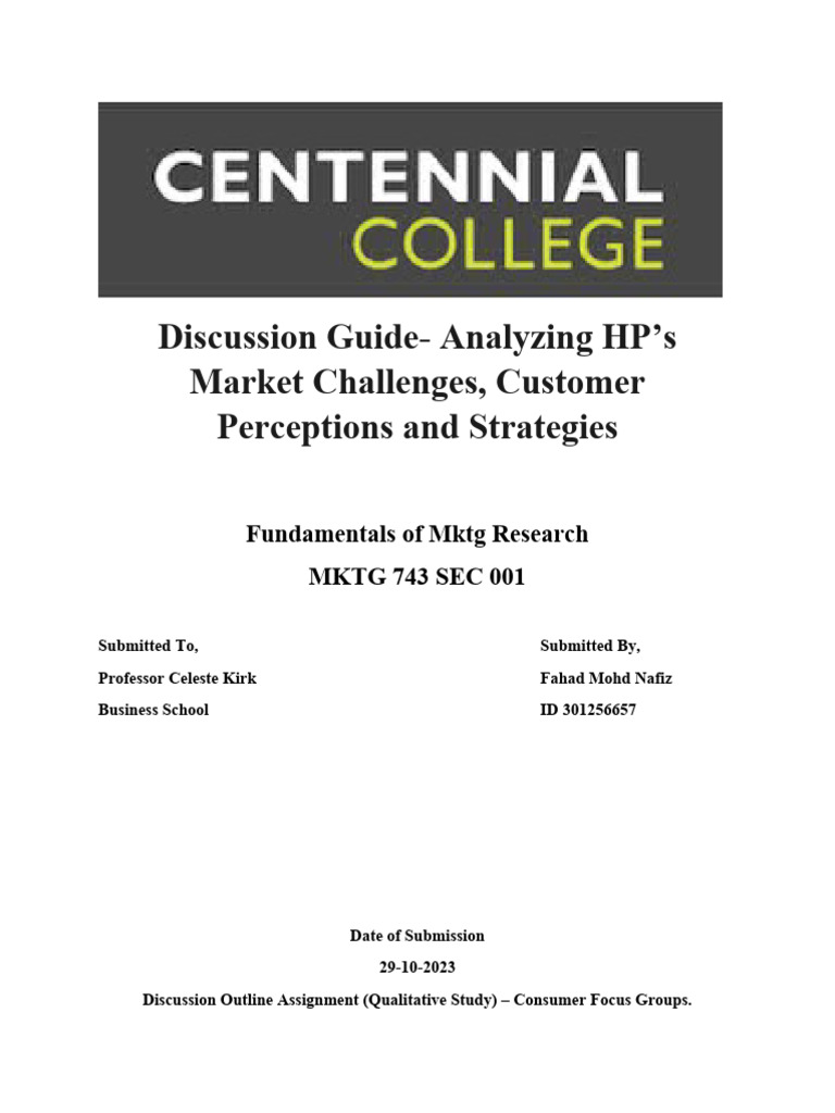 Discussion Guide - Analyzing HP's Market Challenges, Customer ...