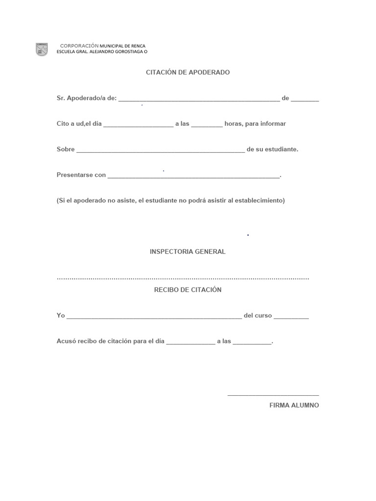 Citacion de Apoderado | PDF | Crecimiento personal y profesional | Negocios