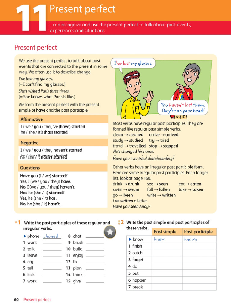 5to Sec. Present Perfect - Past Participle Verbs-S3 | PDF | Semantic ...