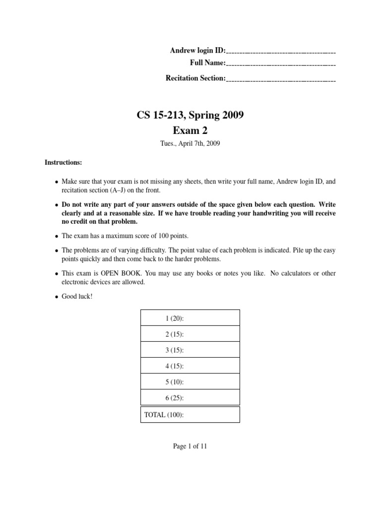 Exam2 s09 v2 | PDF | 64 Bit Computing | Computer Memory