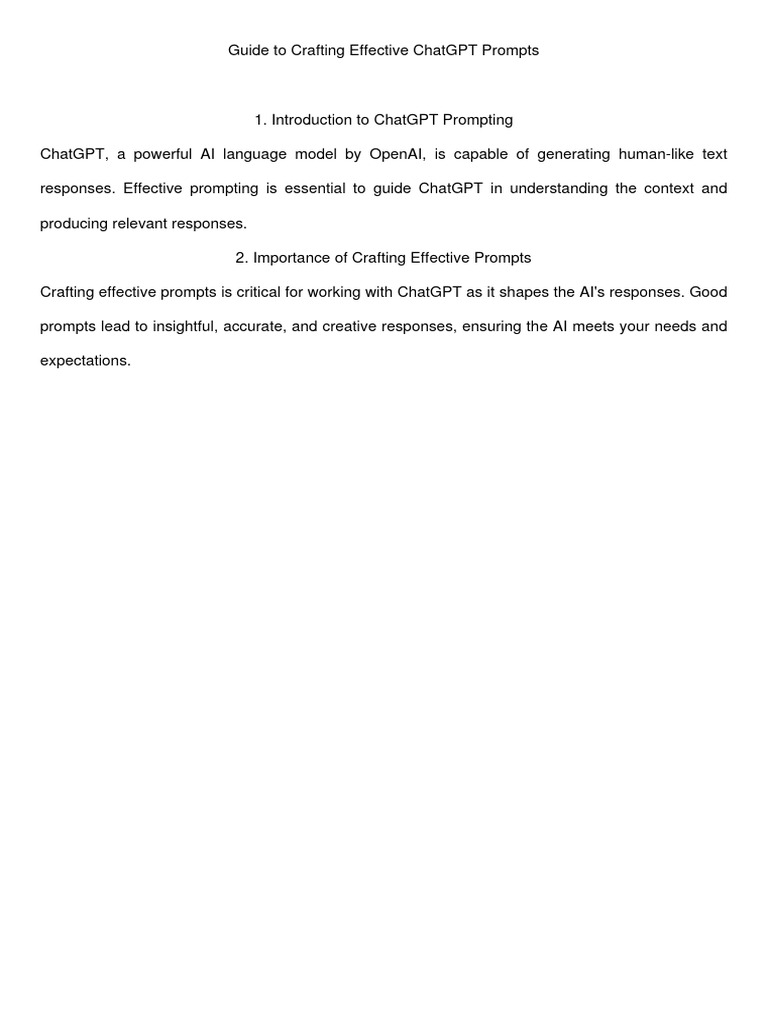 Effective ChatGPT Prompts Guide | PDF
