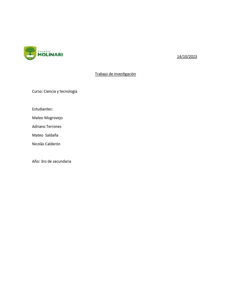 Caratula Proyecto de Cyt | PDF