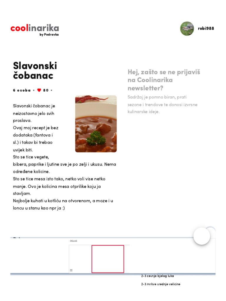 Slavonski Čobanac - Coolinarika | PDF