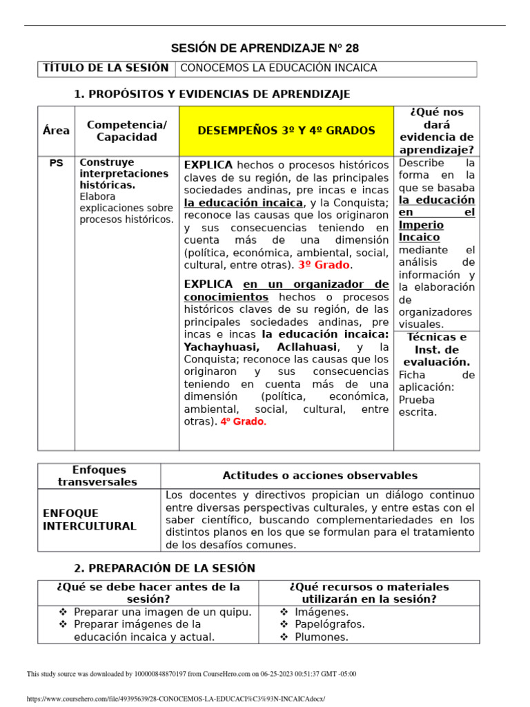 Conocemos La Educaci N Incaica | PDF | Imperio Inca | Aprendizaje