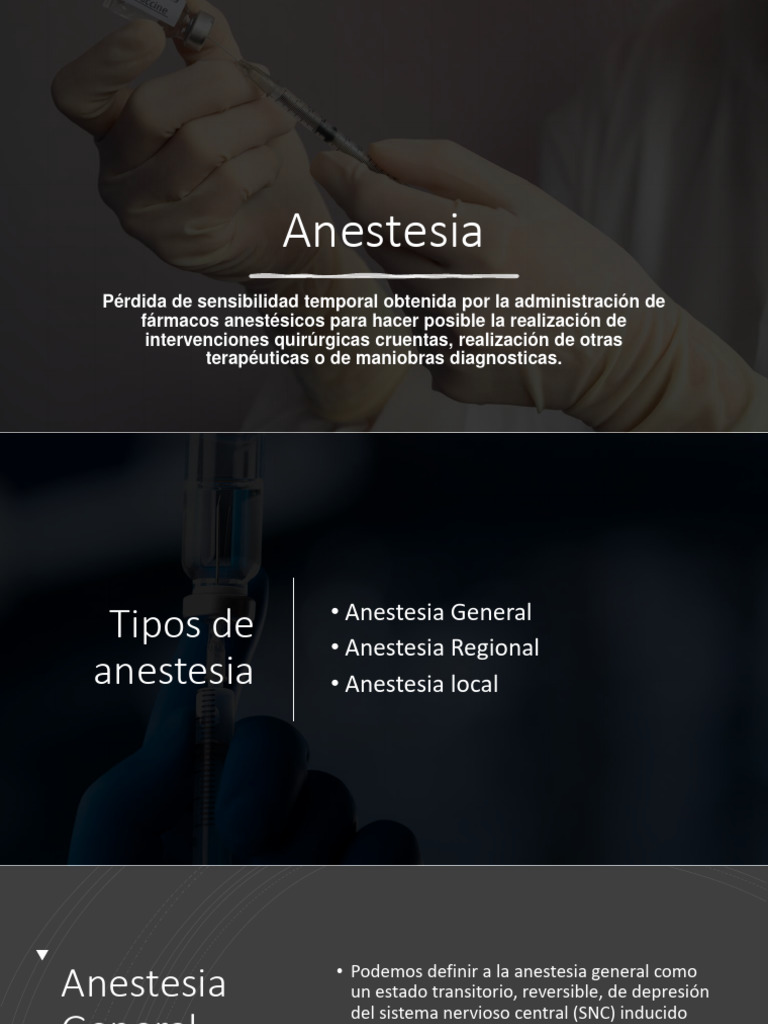Tipos de Anestesia: General, Regional y Local | PDF | Anestesia | Dolor