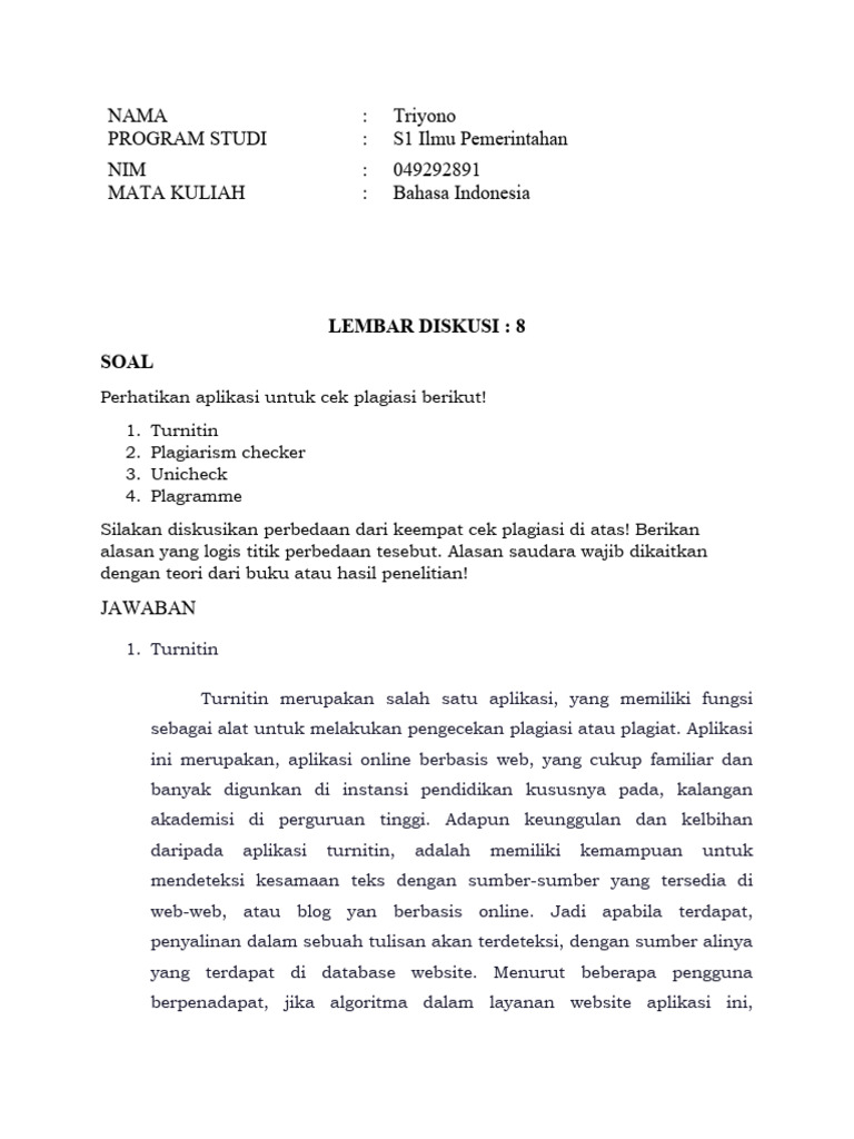 Lembar Diskusi 8 - B Indo | PDF