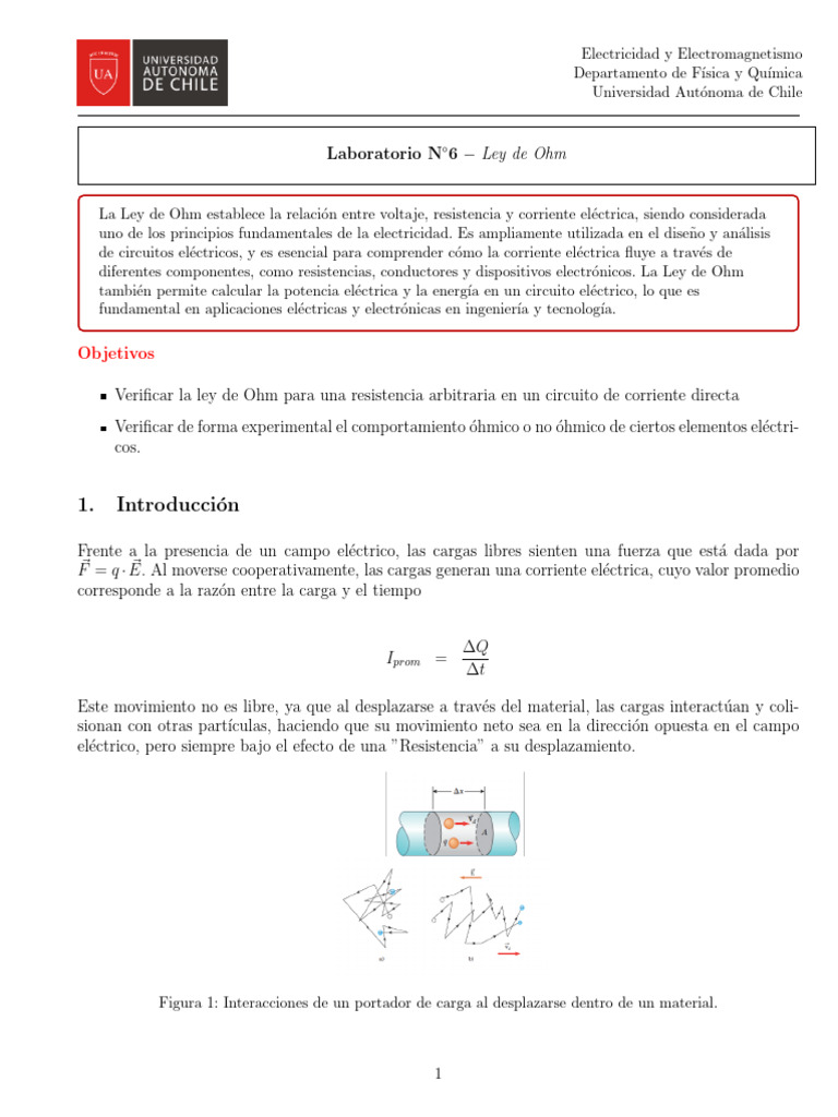 Experiencia 6 EYE | PDF | Electricidad | Resistencia Eléctrica y Conductancia