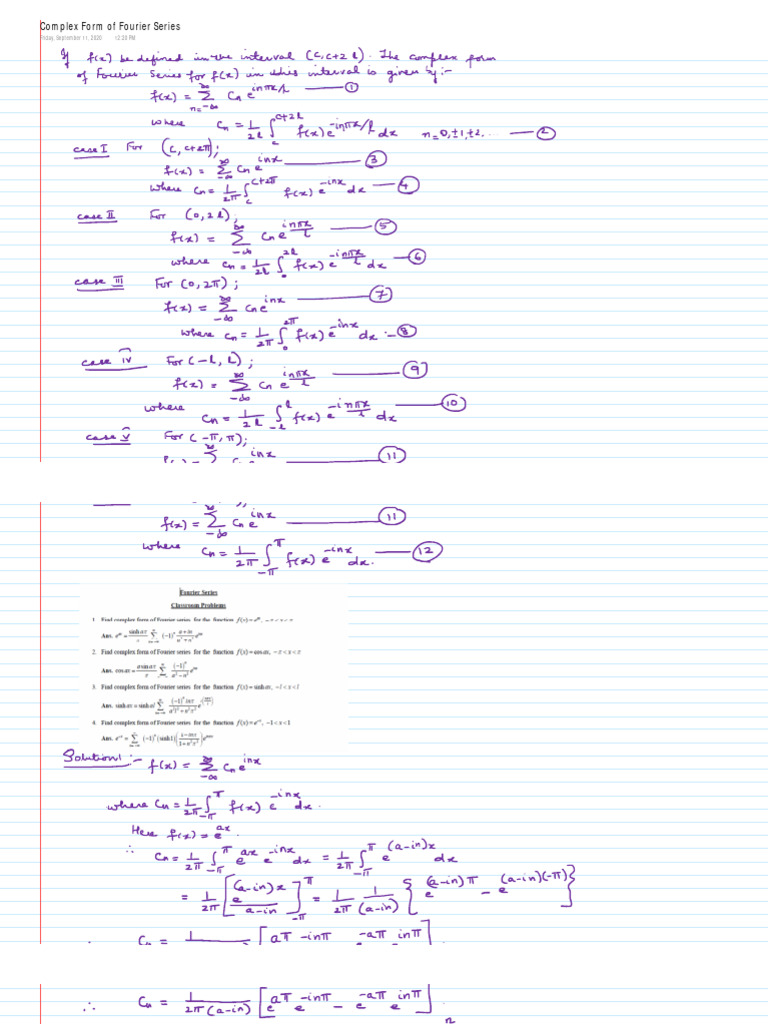 Complex Form of Fourier Series | PDF