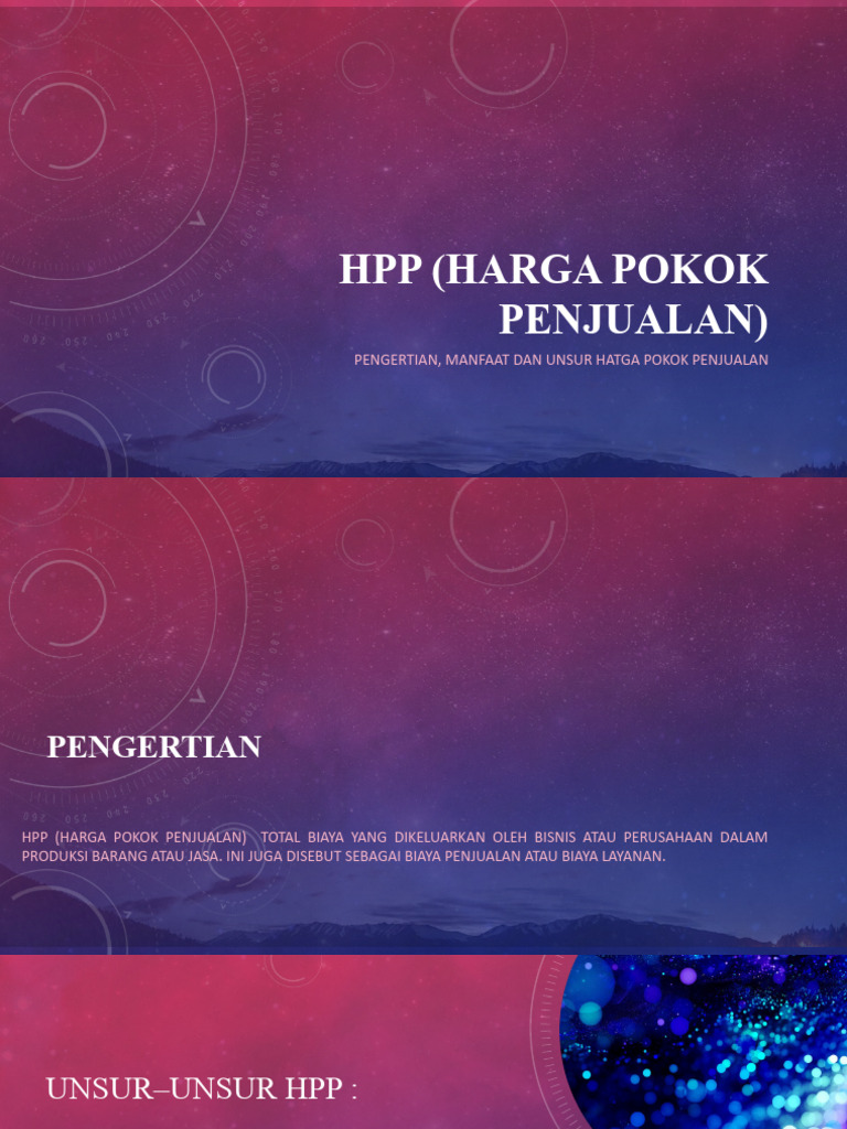Materi HPP (HARGA POKOK PENJUALAN) Fahmi Idris | PDF