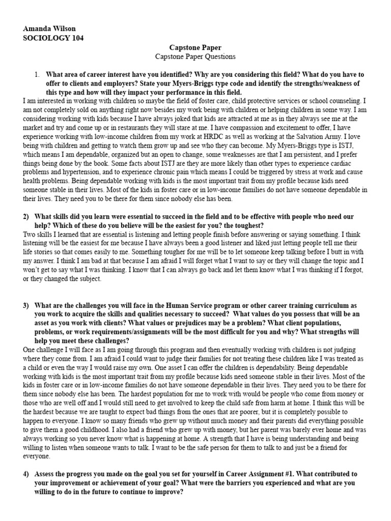 Capstone Paper | PDF | Psychology | Behavioural Sciences