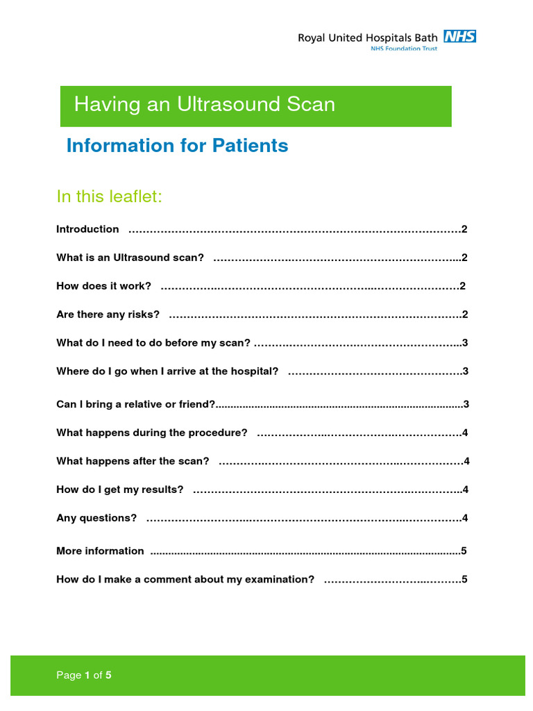 Ultrasound Scan Patient Guide | PDF | Medical Ultrasound | Radiology
