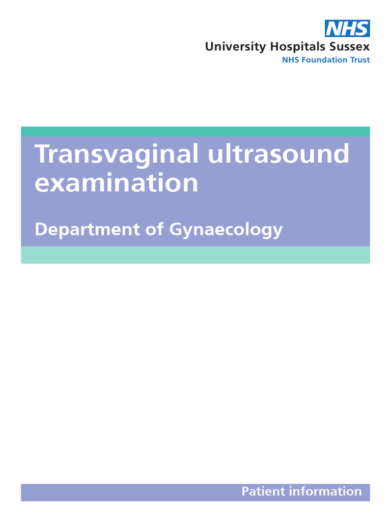 Transvaginal Ultrasound | PDF | Vagina | Human Reproduction