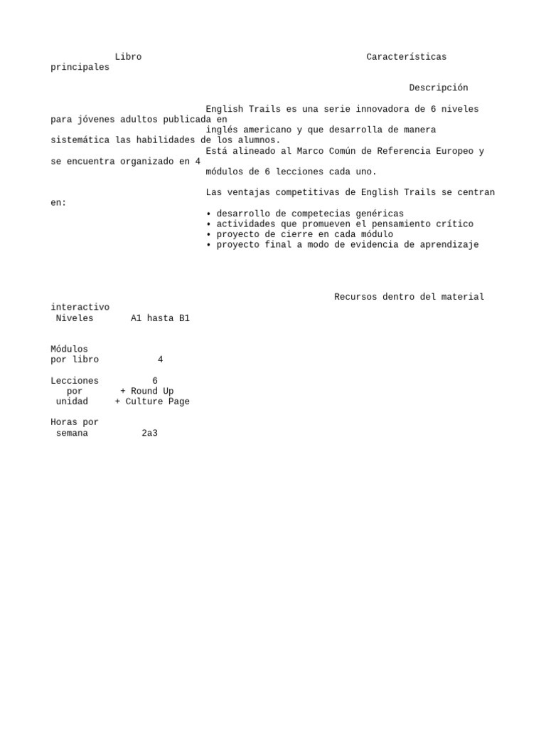 English Trails Ficha | PDF