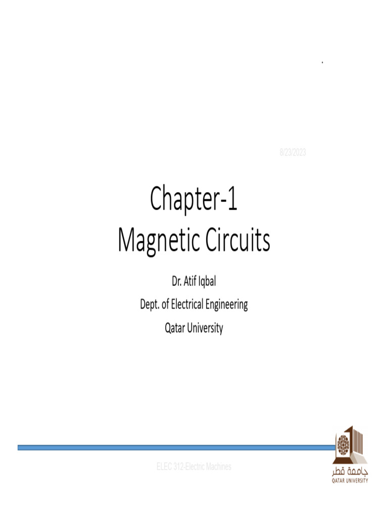 Chapter - 1 - Final-Fall 2023 - Magnetic Circuit | PDF