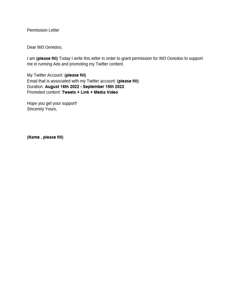 Permission Letter - Boost Whitelisting | PDF