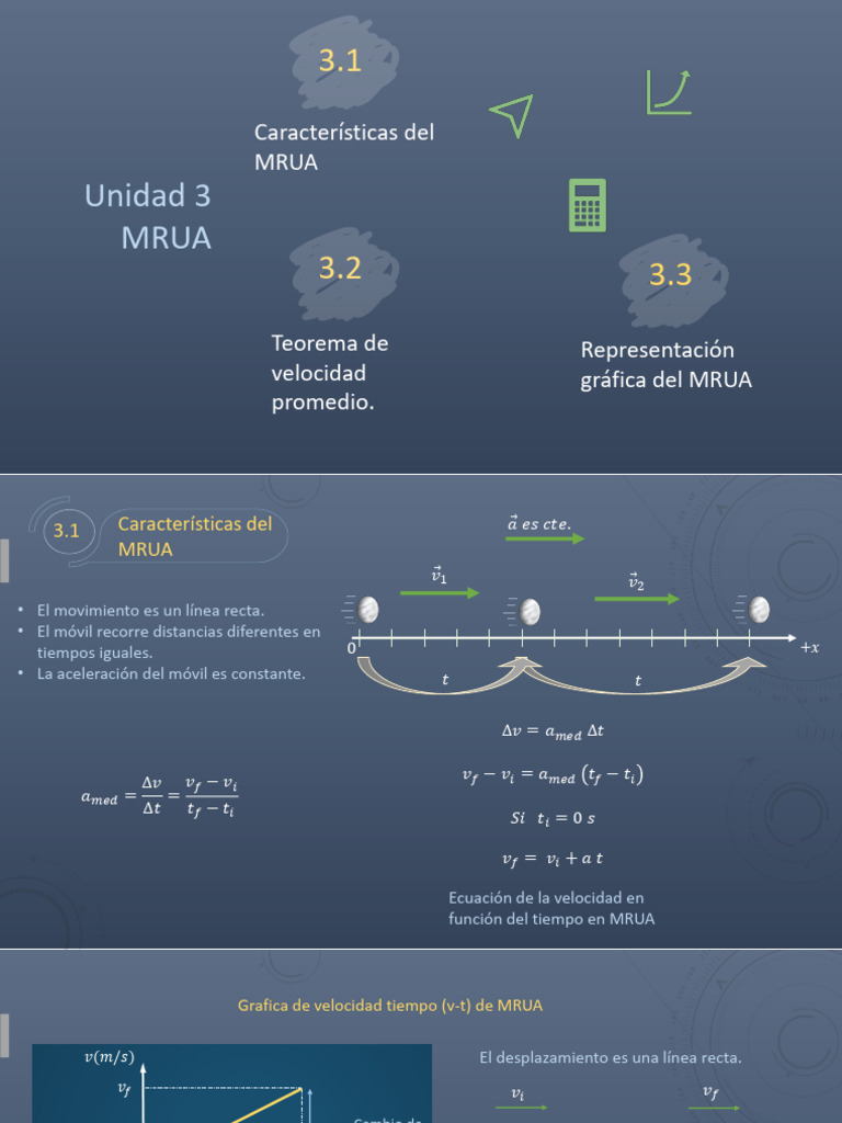 Caracteristicas y Gráficos de MRUA | Descargar gratis PDF | Aceleración ...