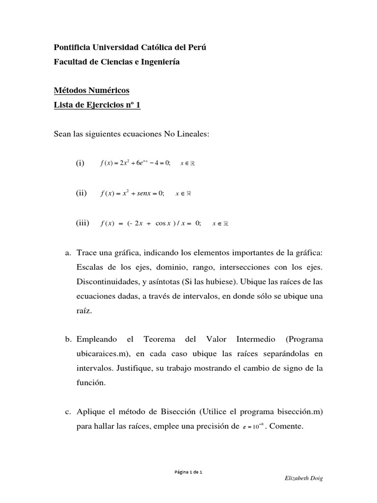 Lista de Ejercicios 1 | PDF | Métodos y materiales de enseñanza | Ciencia y matemáticas