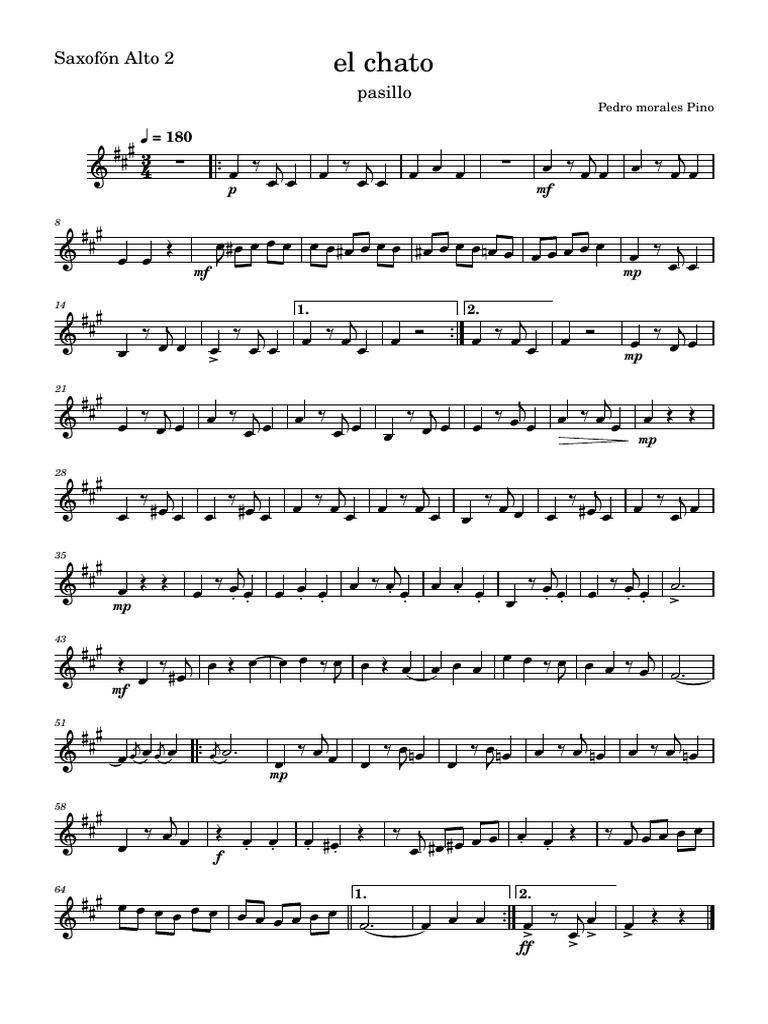 El Chanto-Saxofón Alto-Saxofón Alto 2 | PDF