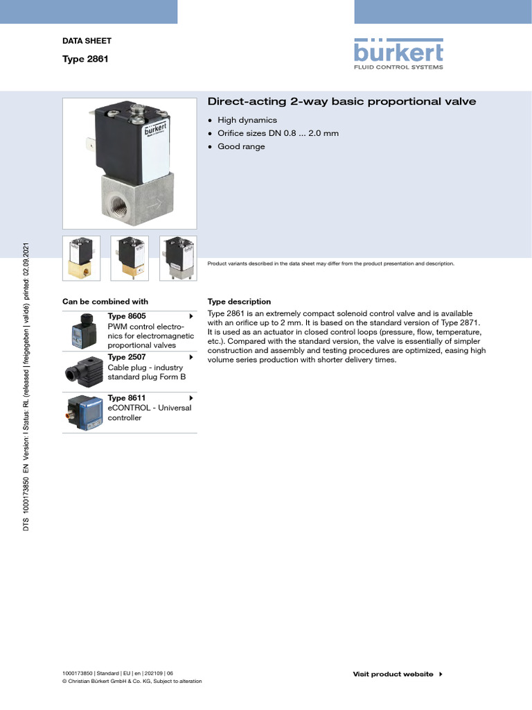 Burkert 00247138 | PDF | Valve | Inductor