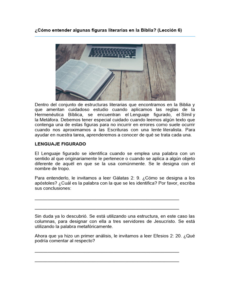 ¿Cómo Entender Algunas Figuras Literarias en La Bi | PDF | Biblia ...
