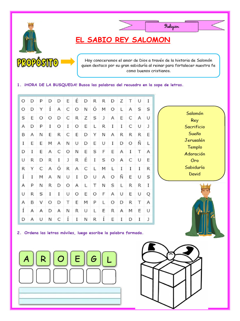Ficha d2 Religion El Sabio Rey Salomon | PDF | Solomons | Dios