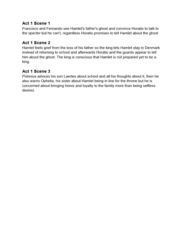 Jose Ramon Salcedo Reyes - Hamlet Act 1 (Scenes 1-3) | PDF