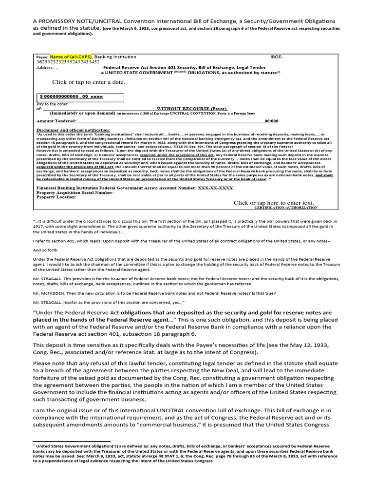 Government Promissory Note Overview | PDF | Negotiable Instrument | Banks