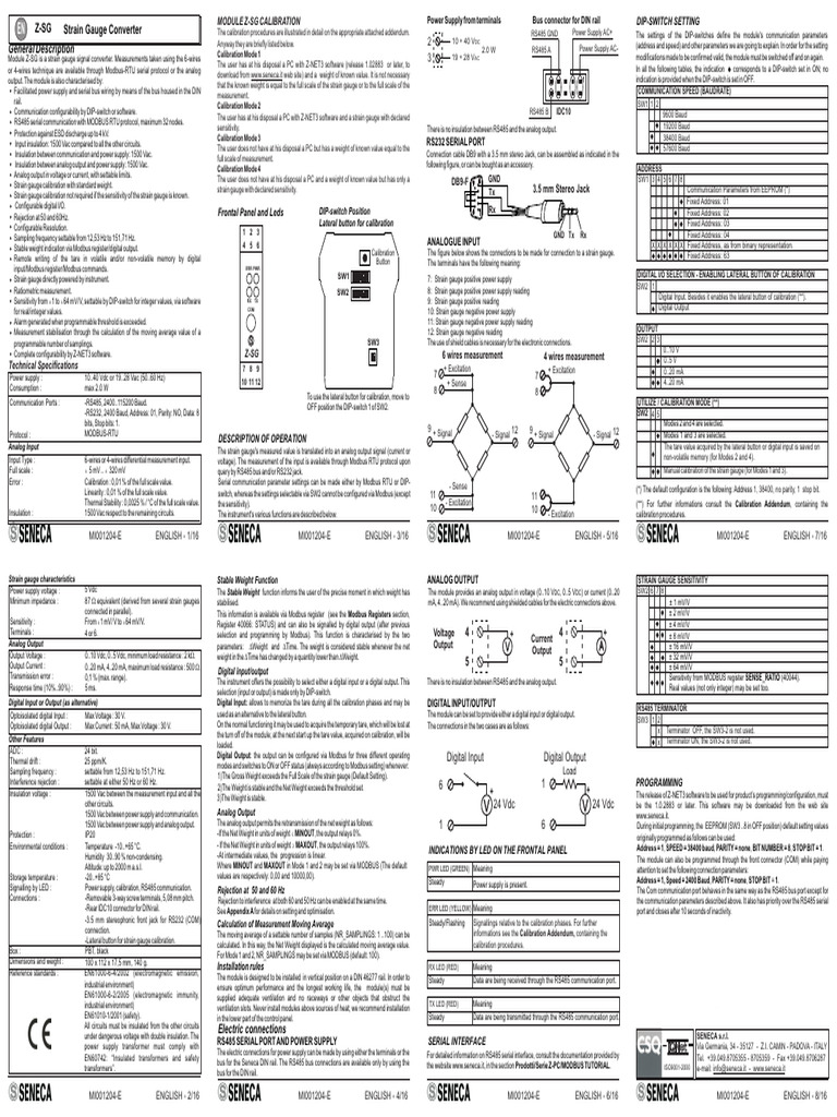 Seneca Z SG Manual | PDF | Power Supply | Analog To Digital Converter