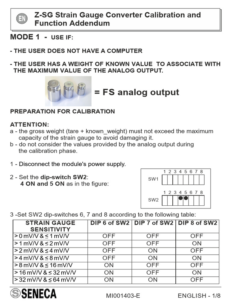 Seneca Z SG Calibration USA | PDF | Computing | Manufactured Goods