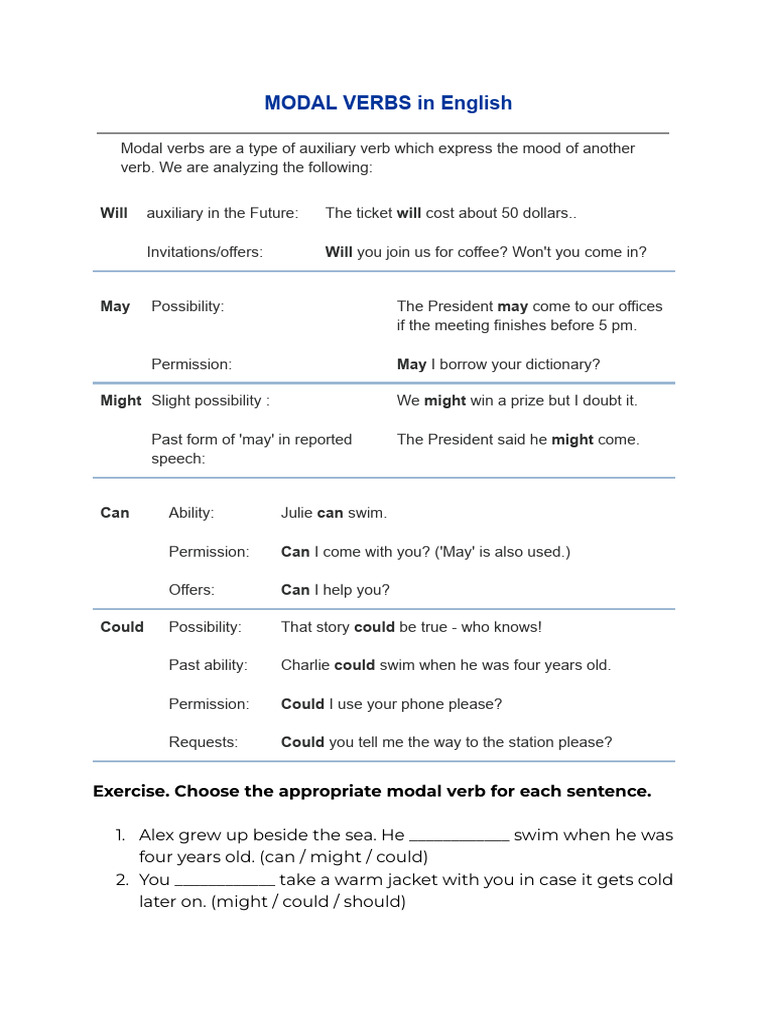 3 A - B - C Modal Verbs | PDF