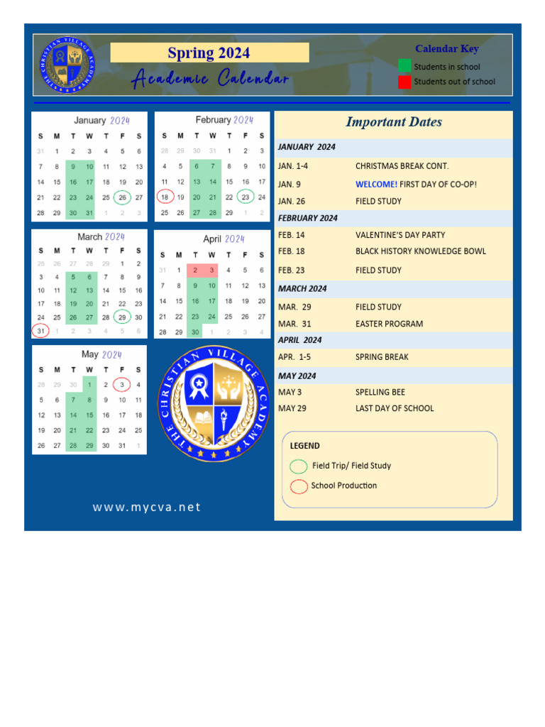 Spring 2024 Academic Calendar | PDF
