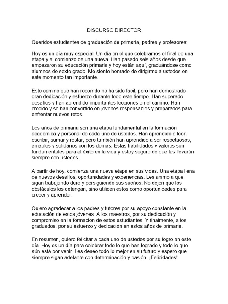 Discurso Director | PDF
