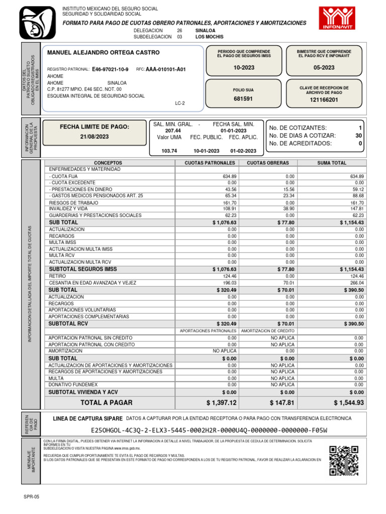 Formato Pago Imss Sep 23 | PDF