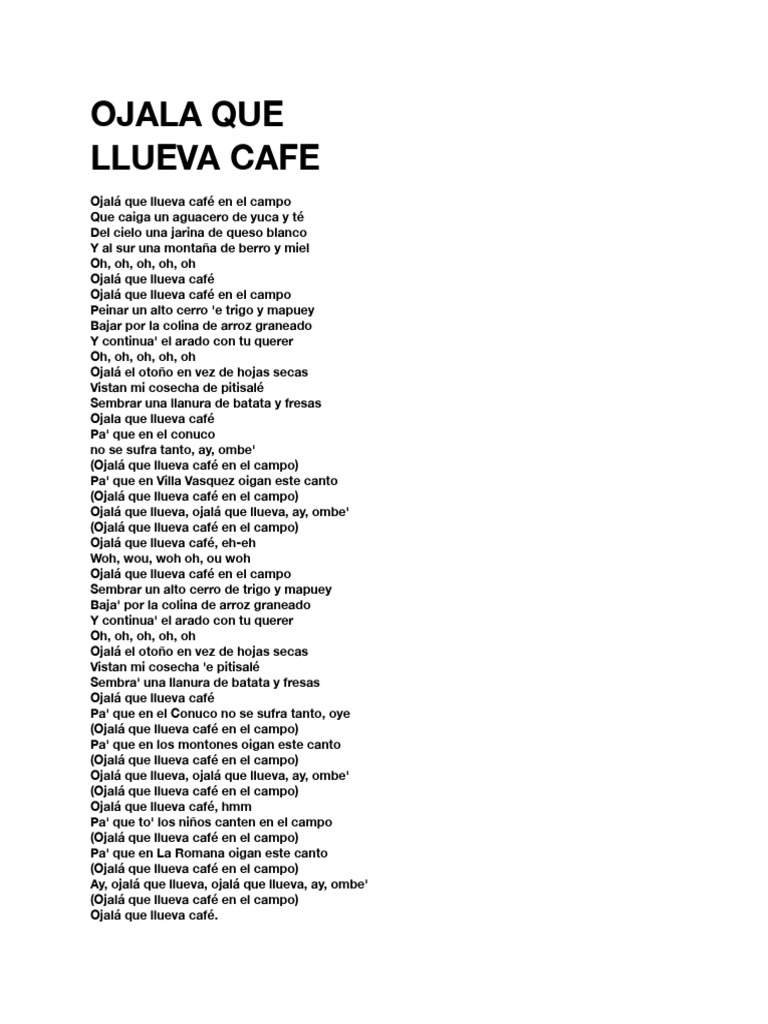 Ojala Que Llueva | PDF | Poesía