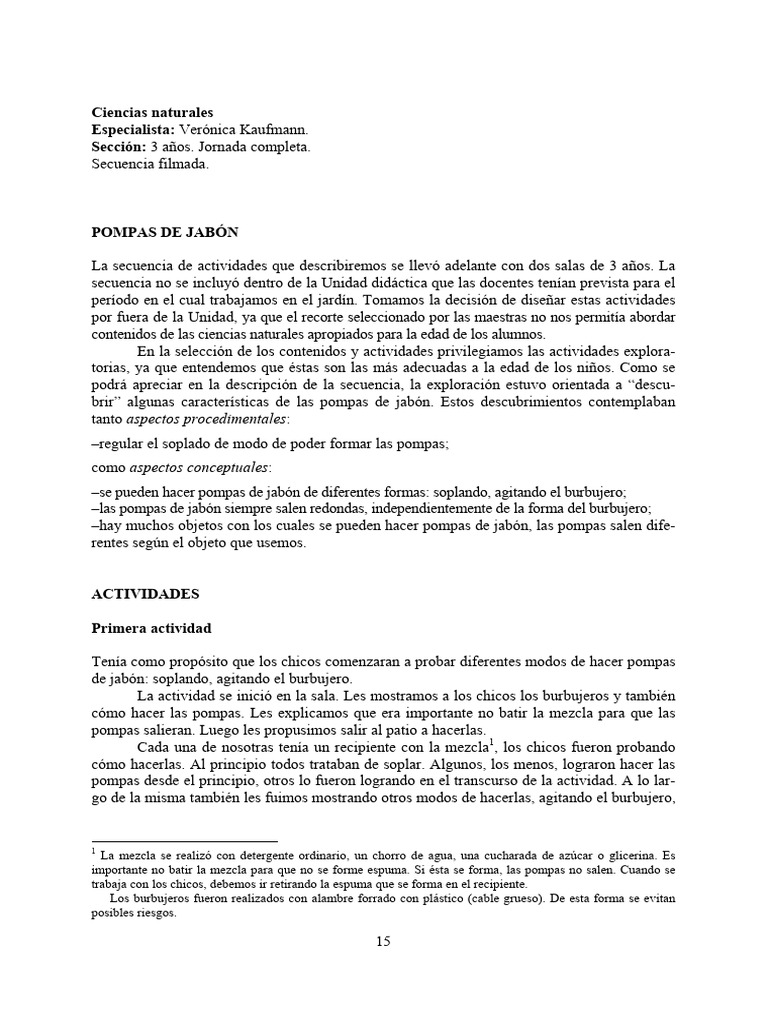 Pompas de Jabón - V Kaufmann | PDF | Enseñando | Información