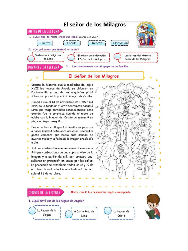 Ficha El Señor de Los Milagros | PDF