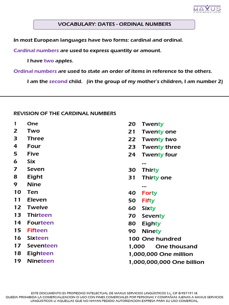 Cardinal and Ordinal Numbers | PDF