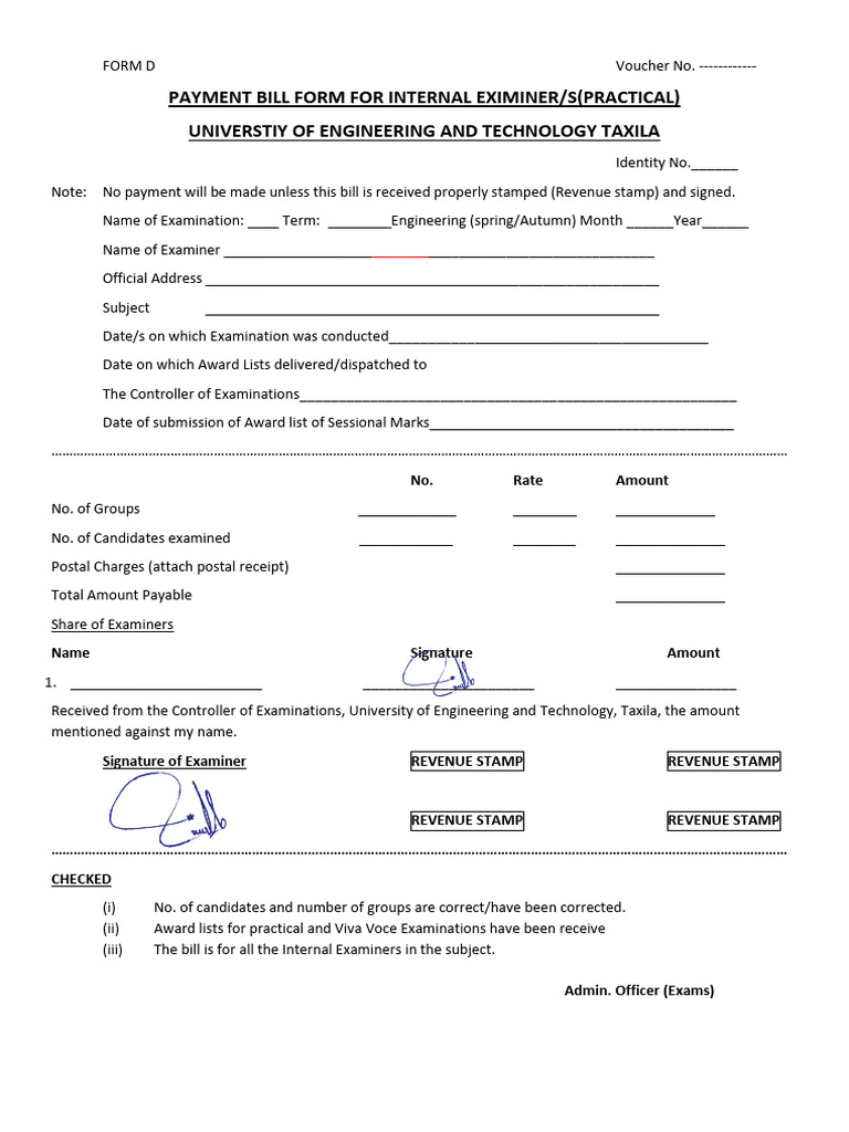 Viva Form 1 (Internal) | PDF | Payments