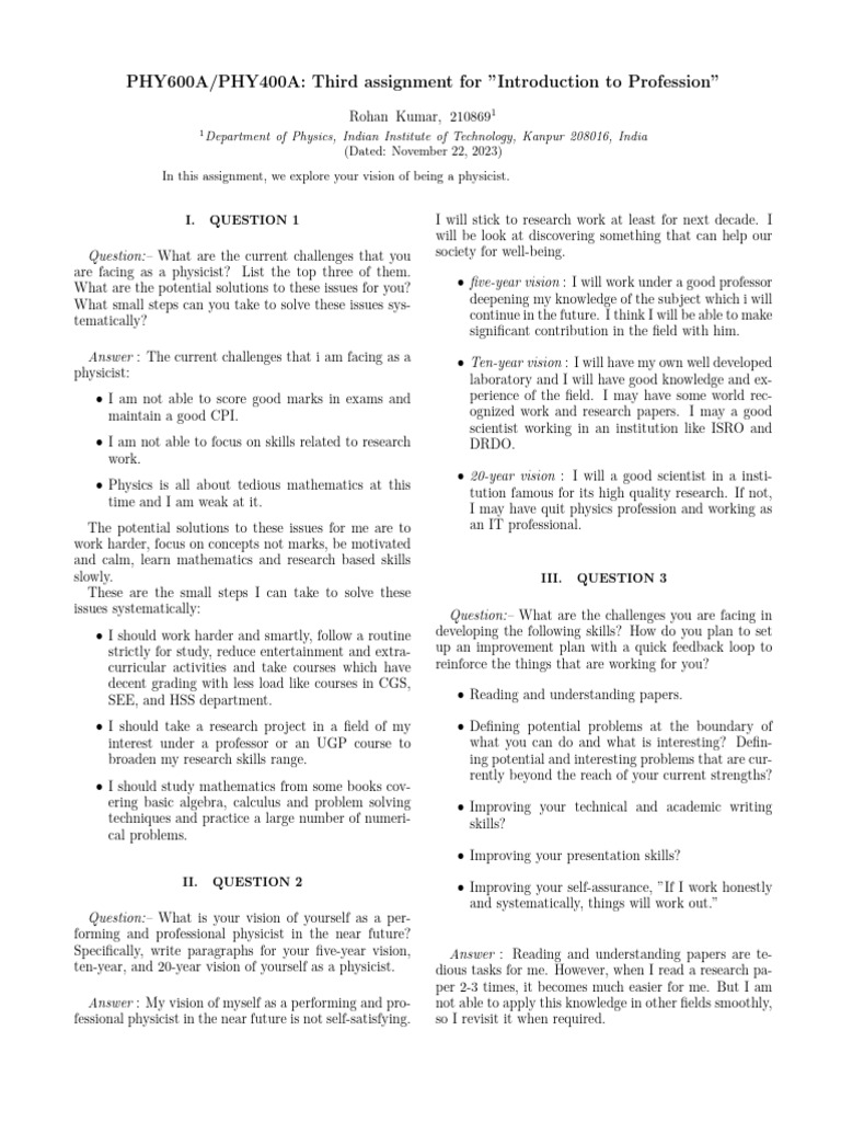 Phy 600 Endsem | PDF | Learning | Cognition