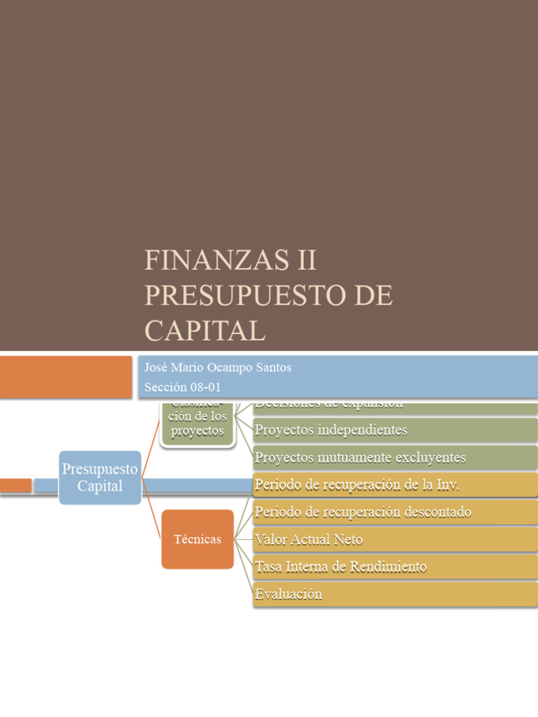 F2 Tema02 - Presupuesto de Capital | PDF | Presupuesto | Tasa interna de retorno